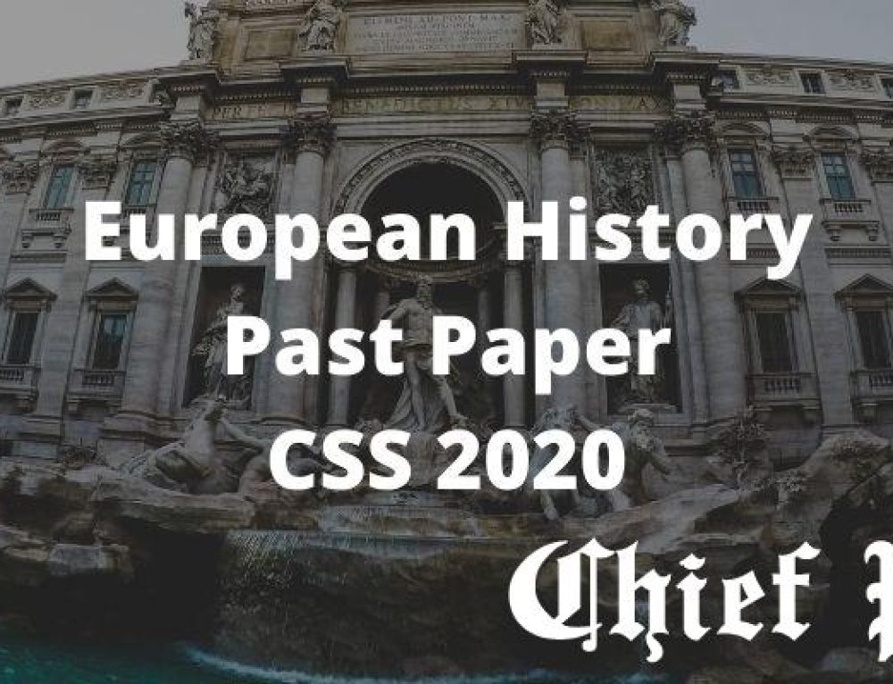 European History 2024 — CSS Past Paper | Chief Post